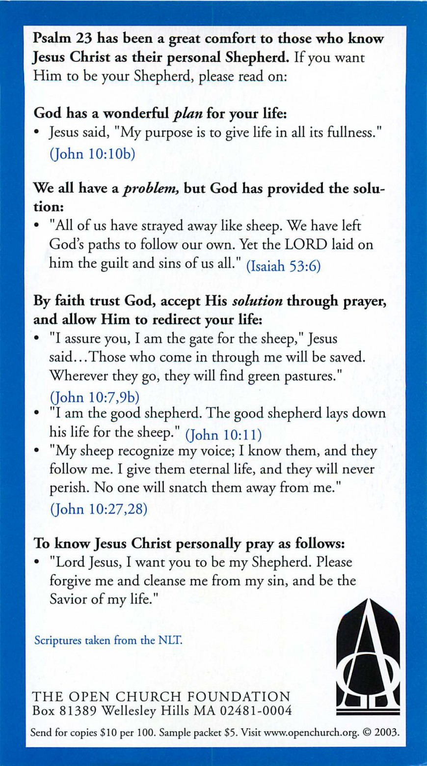 The Twenty-Third Psalm | Open Church Foundation