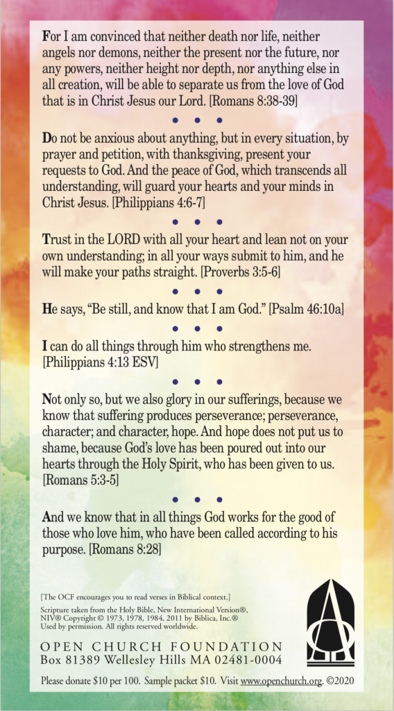 Do Not Let Your Heart Be Troubled | Open Church Foundation